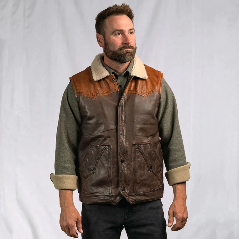 Best Men’s Leather Vests | Authentic B3 Bomber Shearling Jackets USA ...
